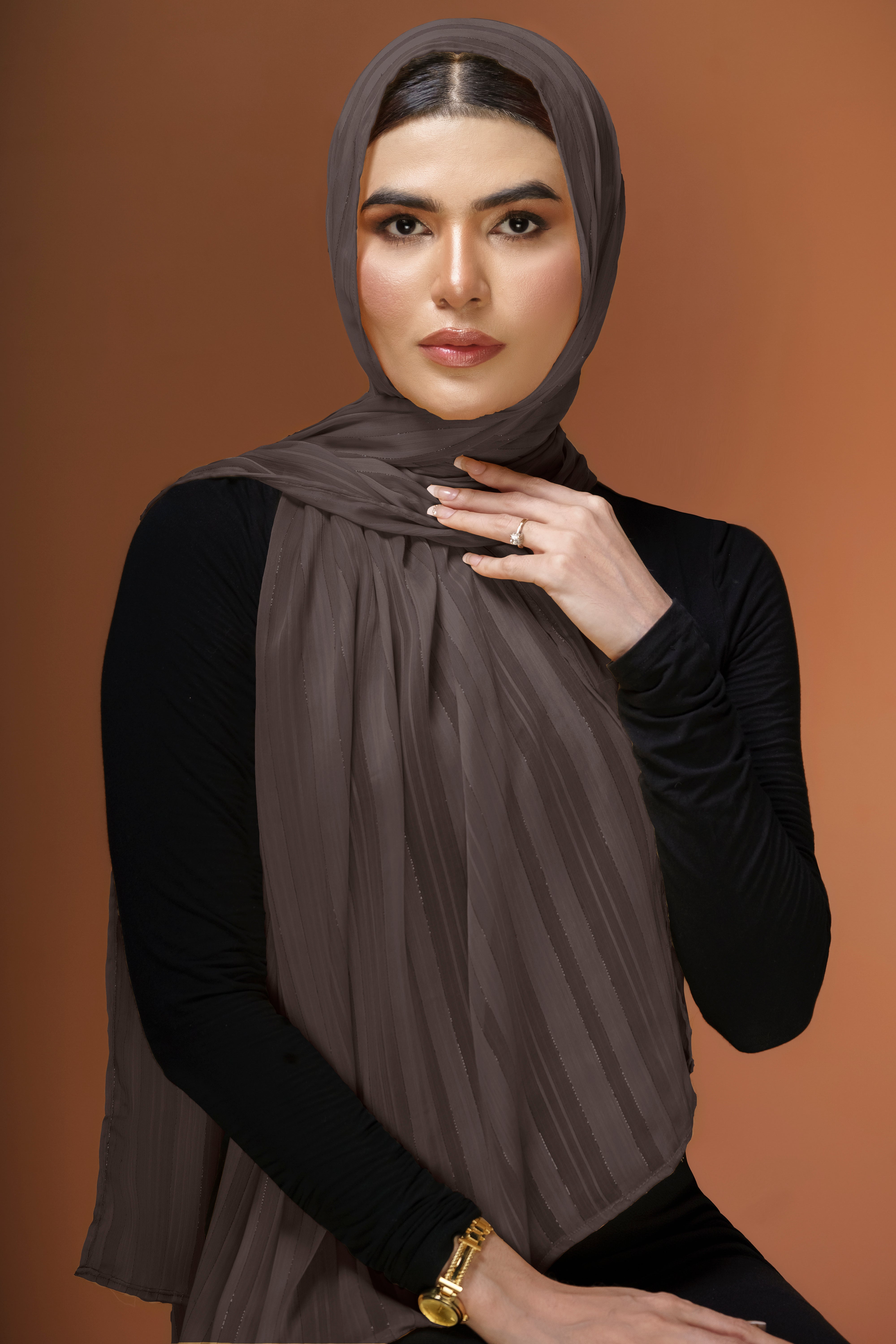 Zari Silk Lawn - Dark Brown – TGM - Online Store